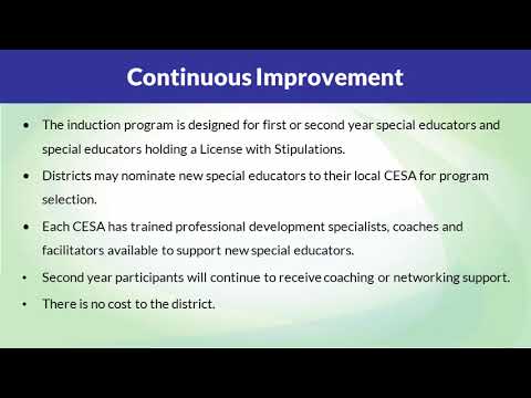 Supports for Educating Students with IEPs Special Educator Induction Program