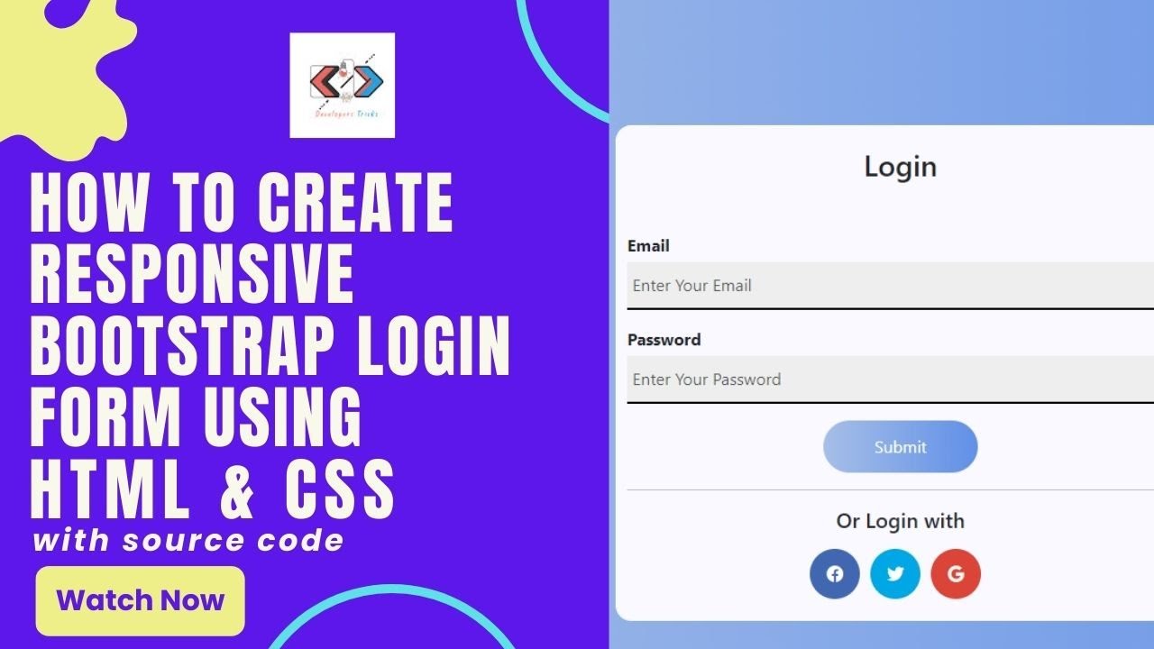 How To Create Responsive Bootstrap Login Form Using HTML & CSS (2023) - with source code