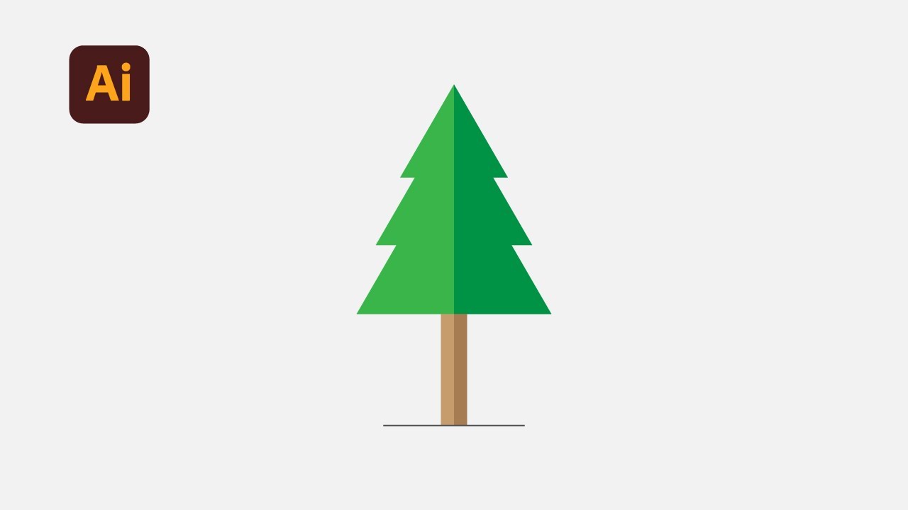 Flat Design Vector Tree in Illustrator | ShovoNation