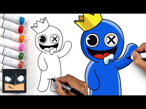 Rainbow Friends 🌈 How To Draw Blue | Draw & Color Art Tutorial