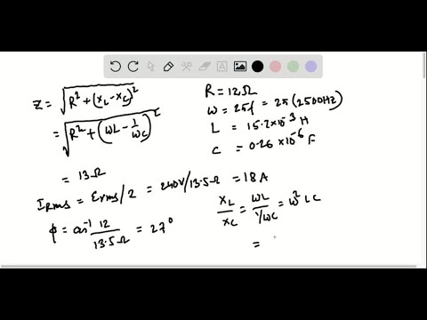 An RLC series circuit is connected to a 240-V ms power supply at a frequency of 2.50 …