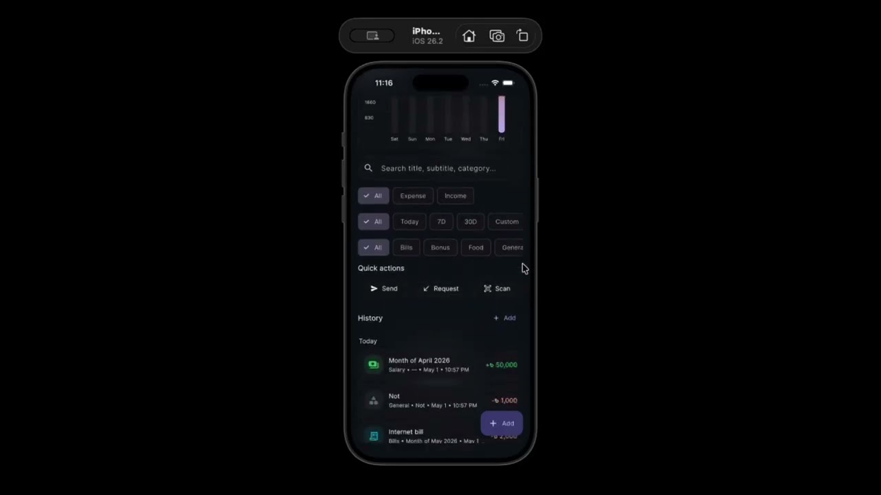 Flutter Digital Wallet UI (GetX + Animations + Dark Mode)