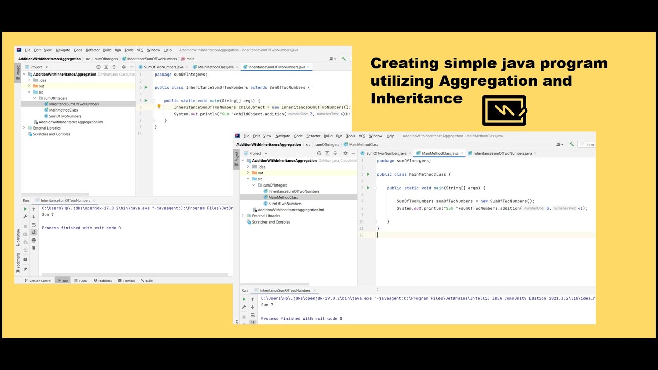 Java program utilizing Aggregation and Inheritance