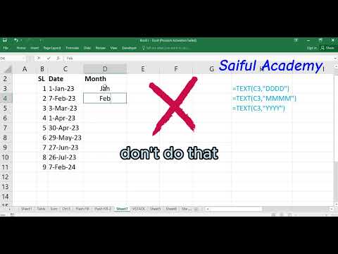 Month, how to find out month from date format =Text(C3,"MMMM")