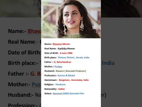 Beautiful Actress Bhavana Menon Biography #shortvideo #viral #youtubeshorts #shorts