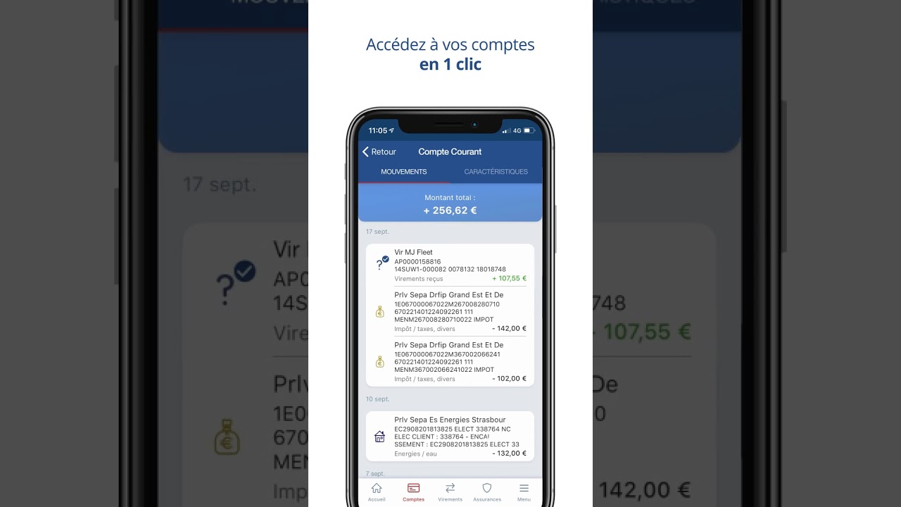 Banque au quotidien : APPLI MOBILE- Comptes