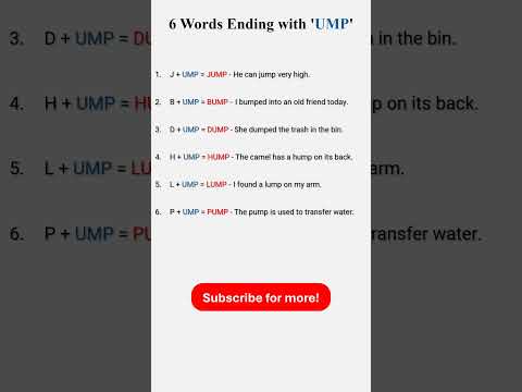 Can You Name These 6 Words Ending in 'UMP'? (Challenge Yourself!)
