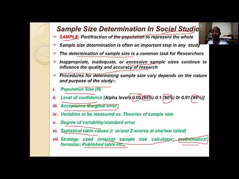 HOW TO CALCULATE SAMPLE SIZE FROM A POPULATION; With Typical Examples