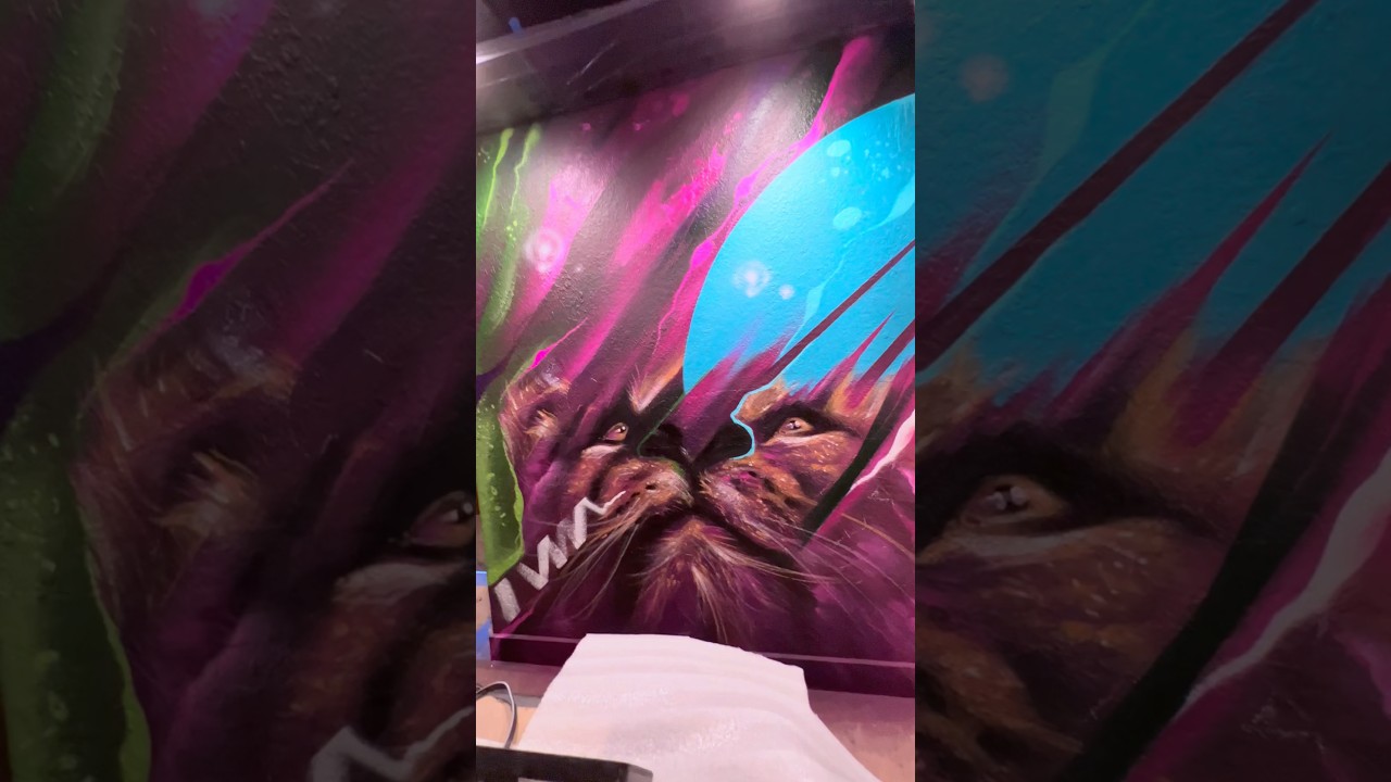 Insane Lion Mural 🎨 Wait until REVEAL