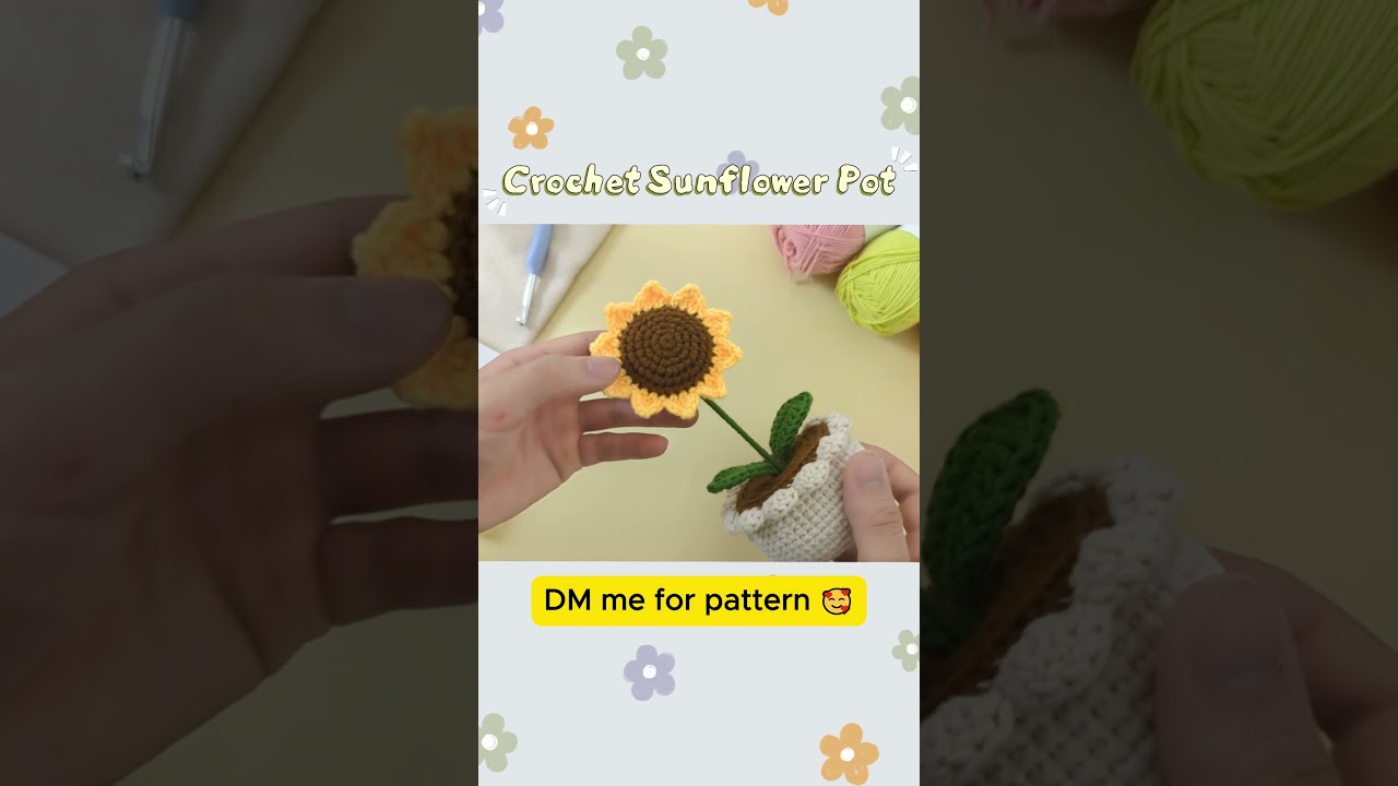 Sunflower Pot Crochet Pattern – Cute Mini Plant PDF for DIY Gifts 🌻 #crochet #amigurumi