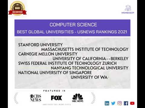 Computer Science Best Global Universities US News Rankings 2021 #shorts #studyabroad