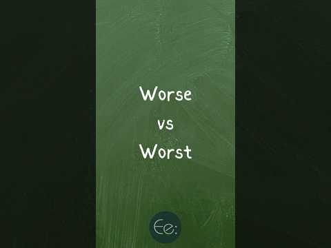 Worse vs Worst 🤔 What’s the Difference? English explained #english #words #difference #study #esl