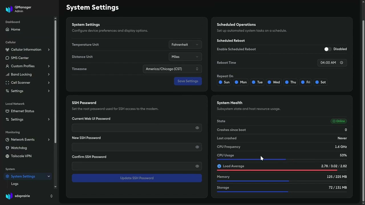 QManager (Quectel) - GUI Overview