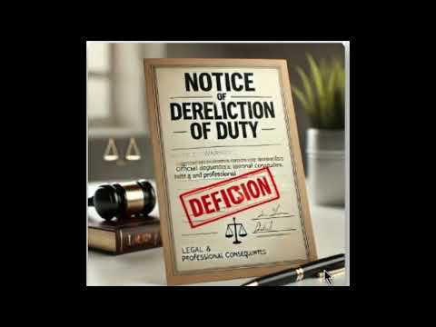 NOTICE OF DERELICTION OF DUTY: LEGAL AND PROFESSIONAL IMPLICATIONS