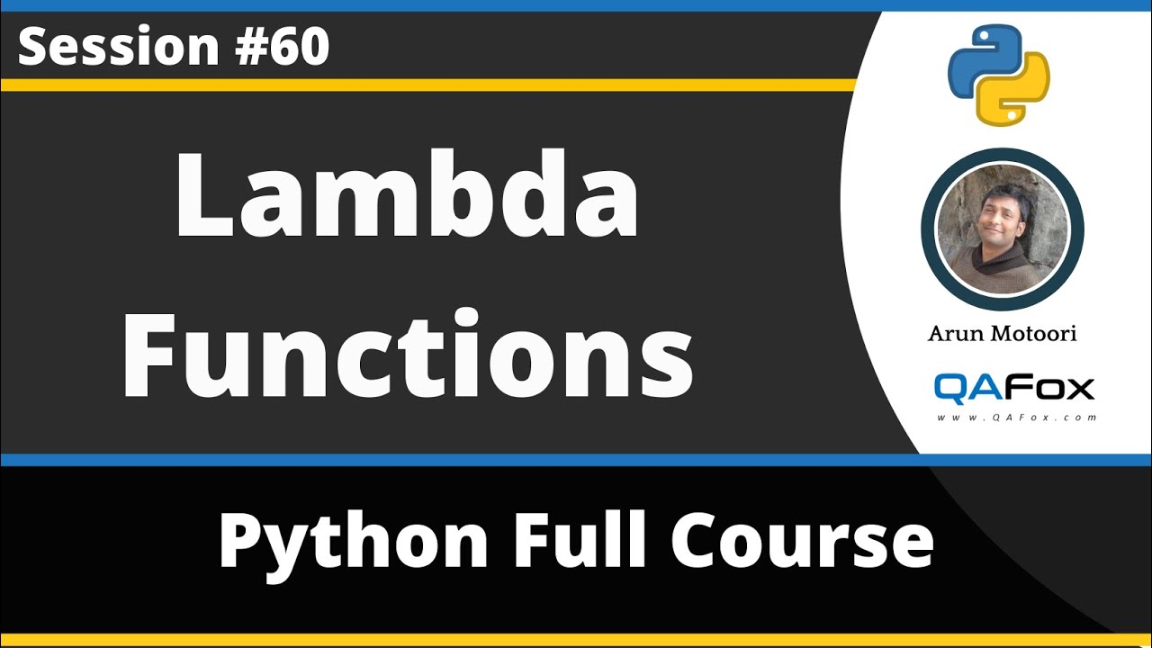 Lambda function in Python (Python Tutorial - Part 60)