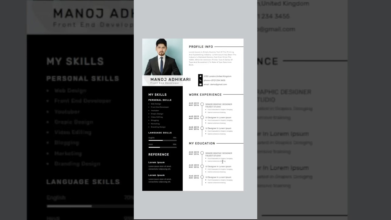 How to Create Responsive Resume Website using HTML and CSS | Resume CV design in HTML CSS 2024