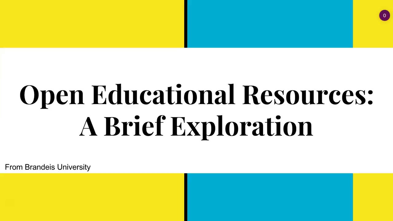 Open Educational Resources:  A Brief Explanation