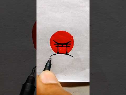 How to draw Japan logo⛩️🇯🇵#japan #art #shorts #short #shortsfeed #drawing #viral #trending #fma