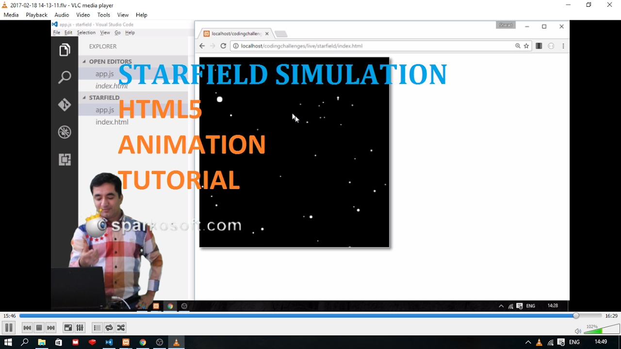 Starfield Simulation: HTML5 Canvas Javascript Animation Tutorial