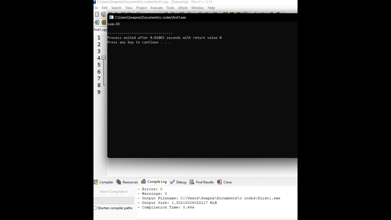 calling one program from another program main function in CPP