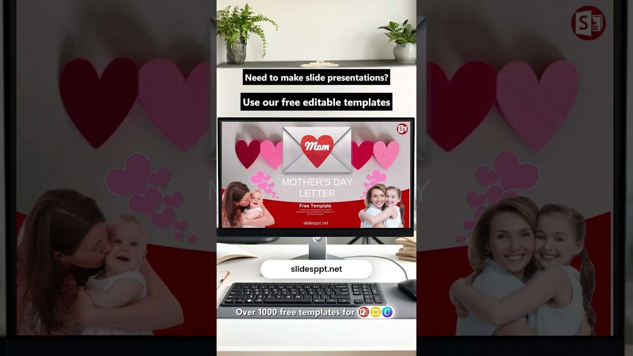 Free Mother's day letter style Template for PowerPoint, Google Slides & Canva #motherday