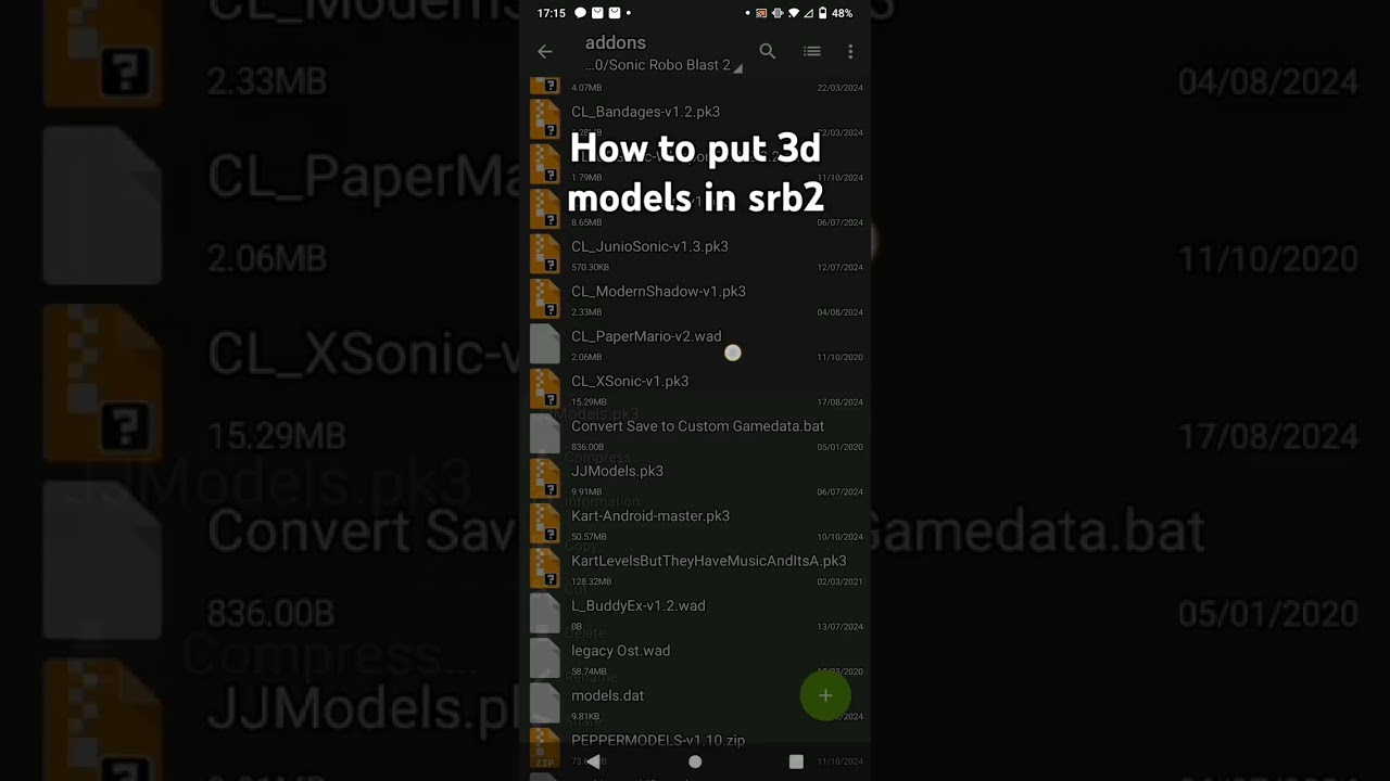 How to add 3d models in srb2