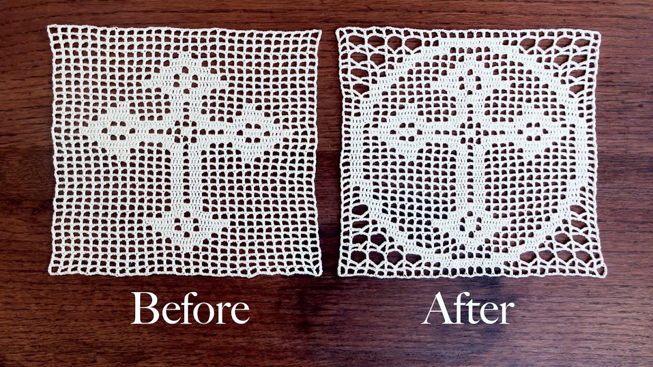 how to add a background/lacet stitch to your filet crochet (step by step)