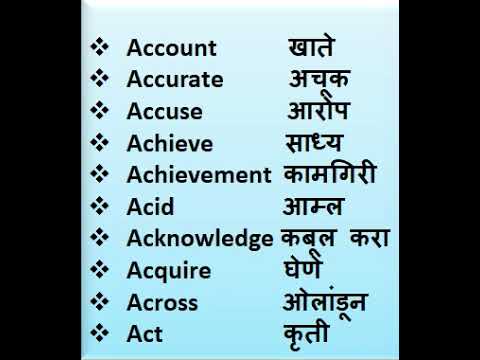 RP GUIDE | A TO Z ENGLISH TO MARATHI MEANING