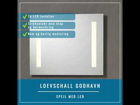 Loevschall Godhavn spejl med LED lys & stikkontakt, 80x65 cm | EAN: 5705387000029