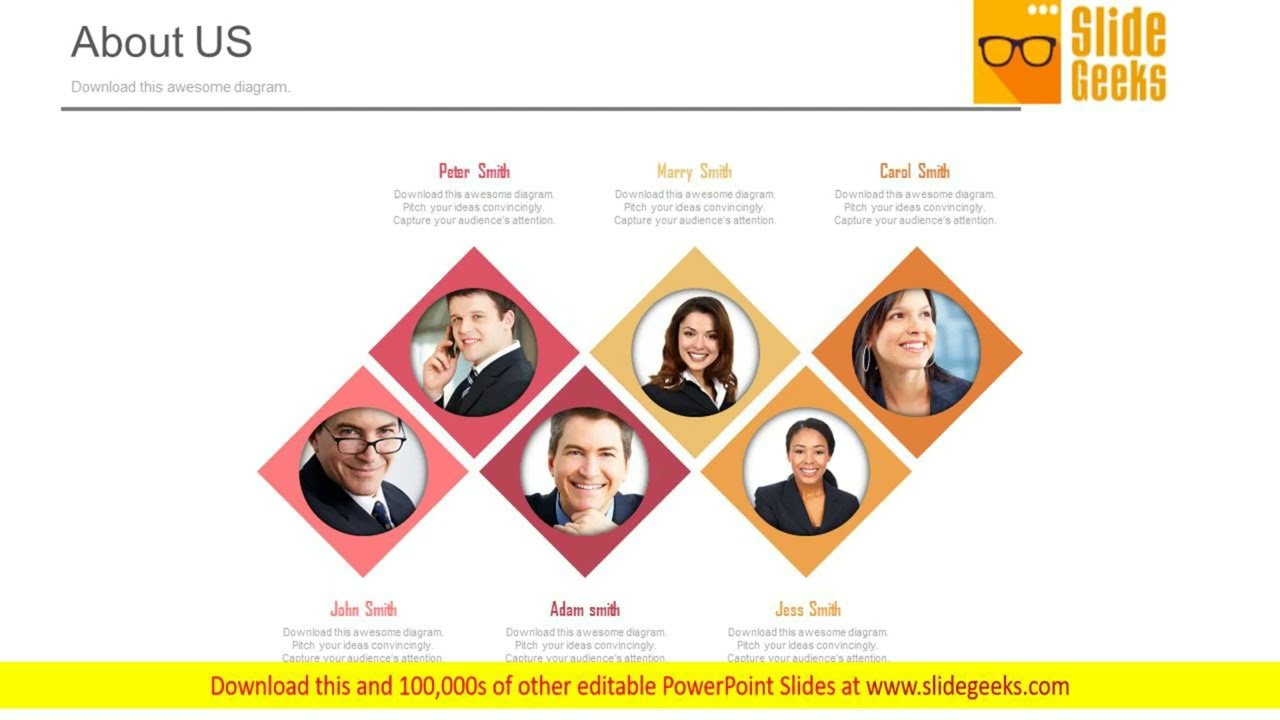 About Us Slide For Team Introduction Powerpoint Slides