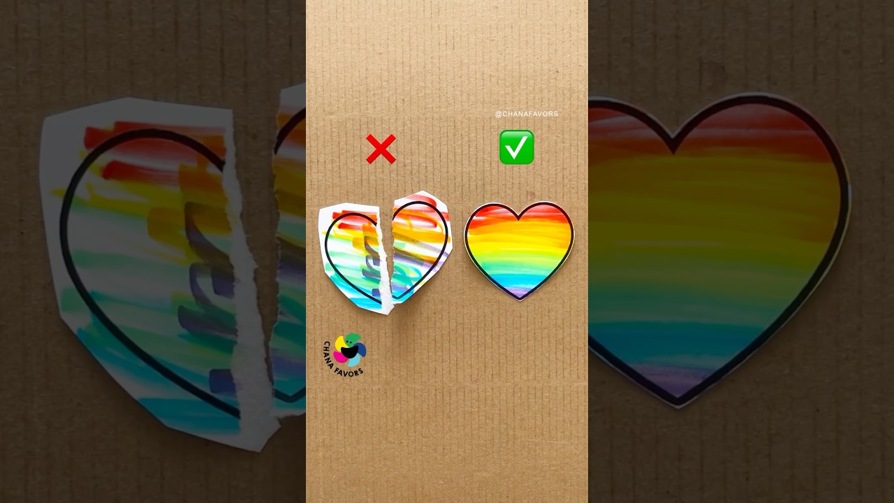 Perfect Cut ✂️ |  Rainbow Heart Flawless Color & Precision 🌈❤️#chanafavors #heartbroken #papercraft