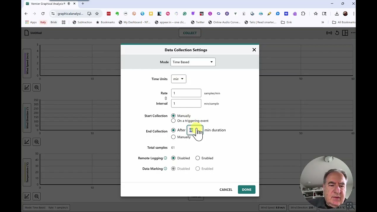 Setting up the Vernier Go Direct Weather Sensor with Graphical Analysis