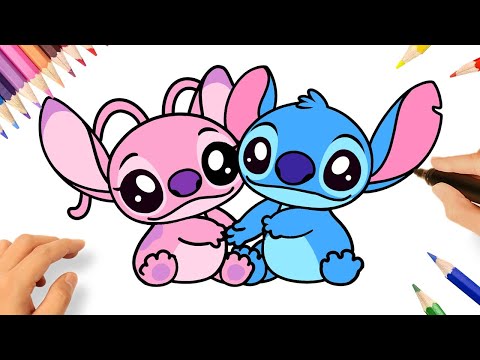 HOW TO DRAW STITCH AND ANGEL 💙