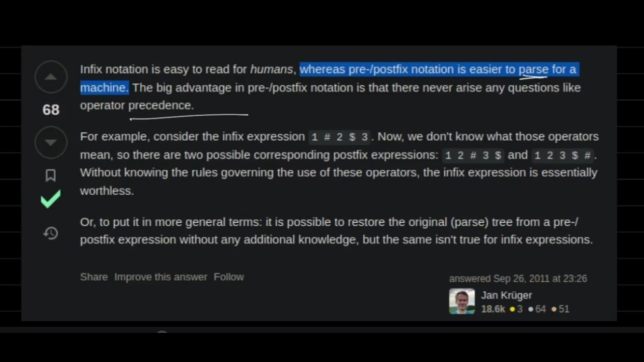 Postfix Notation & Expression Evaluation | Stack