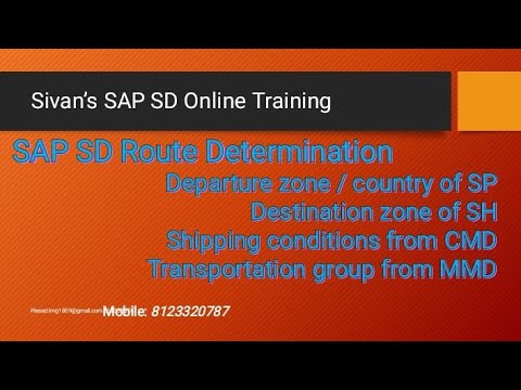 SAP SD Route Determination | Sivan's SAP SD Training