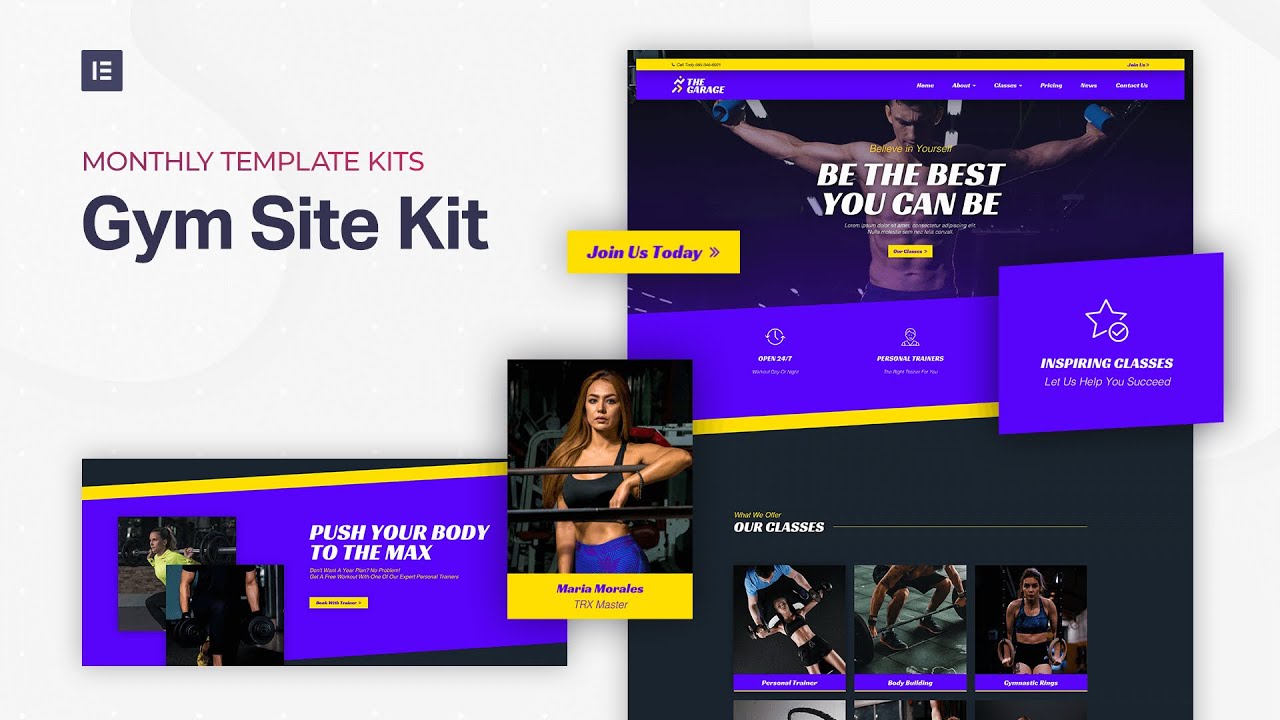 New Elementor Gym Template Kit: Build a Beautiful Fitness Website
