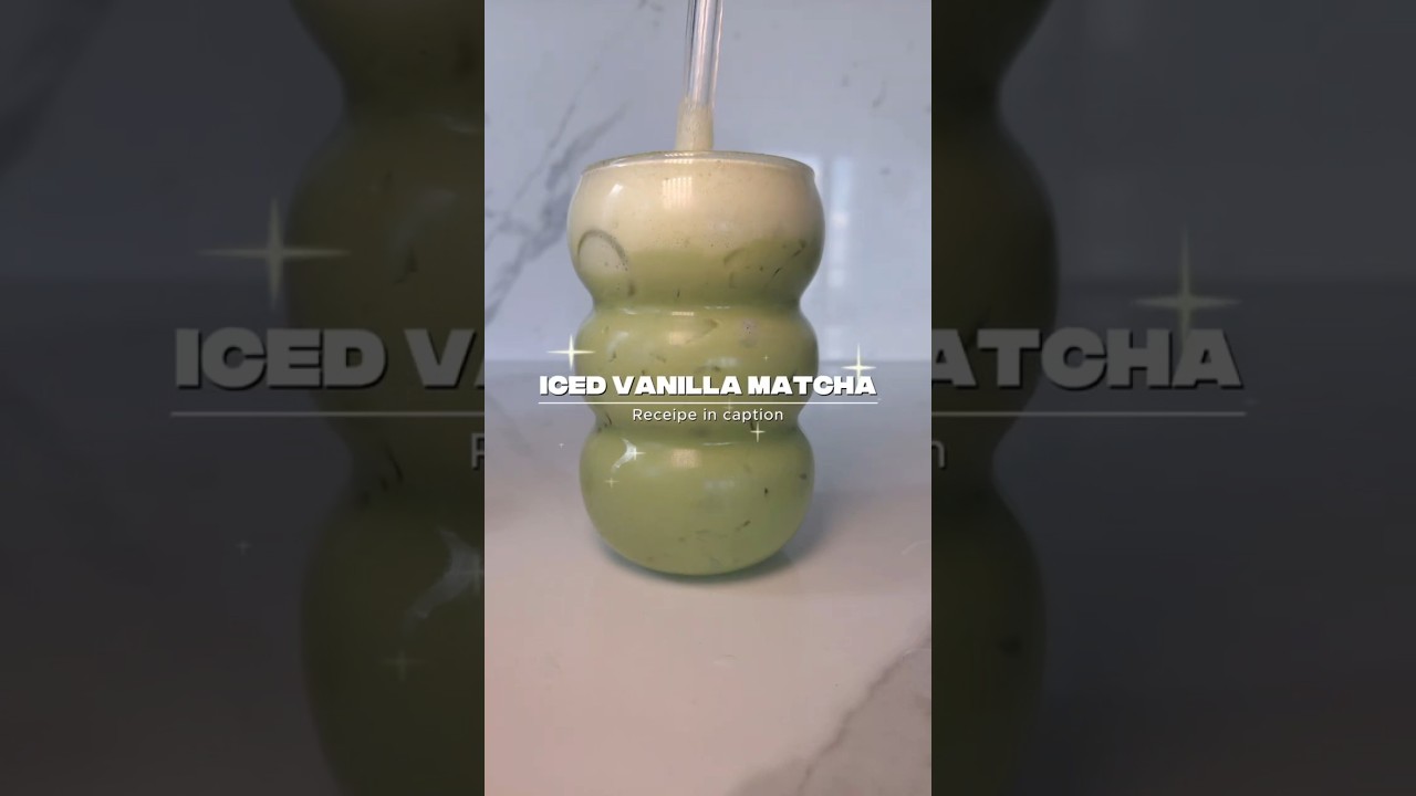 Iced Vanilla Matcha 🍵 #matcha #matchalatte #recipe