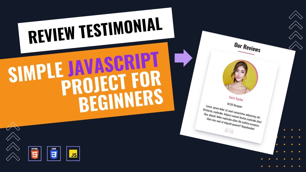 Create Review Design with Testimonial Slider using HTML, CSS & JavaScript | Step-by-Step Tutorial