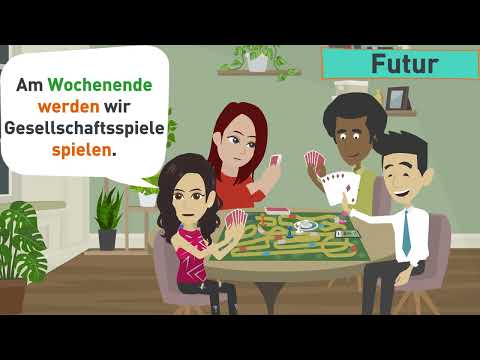 Deutsch lernen A1 | 20 Verben in drei Zeiten | Präsens, Perfekt und Futur