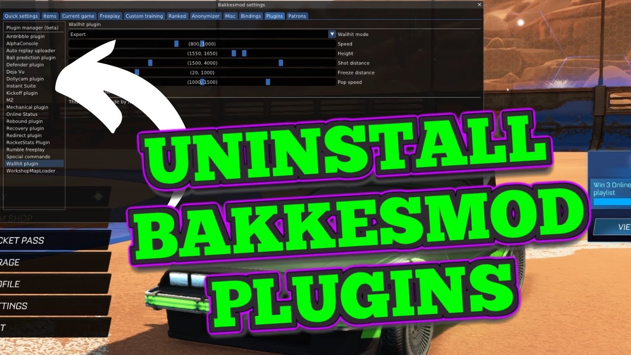How to uninstall BakkesMod Plugins!!