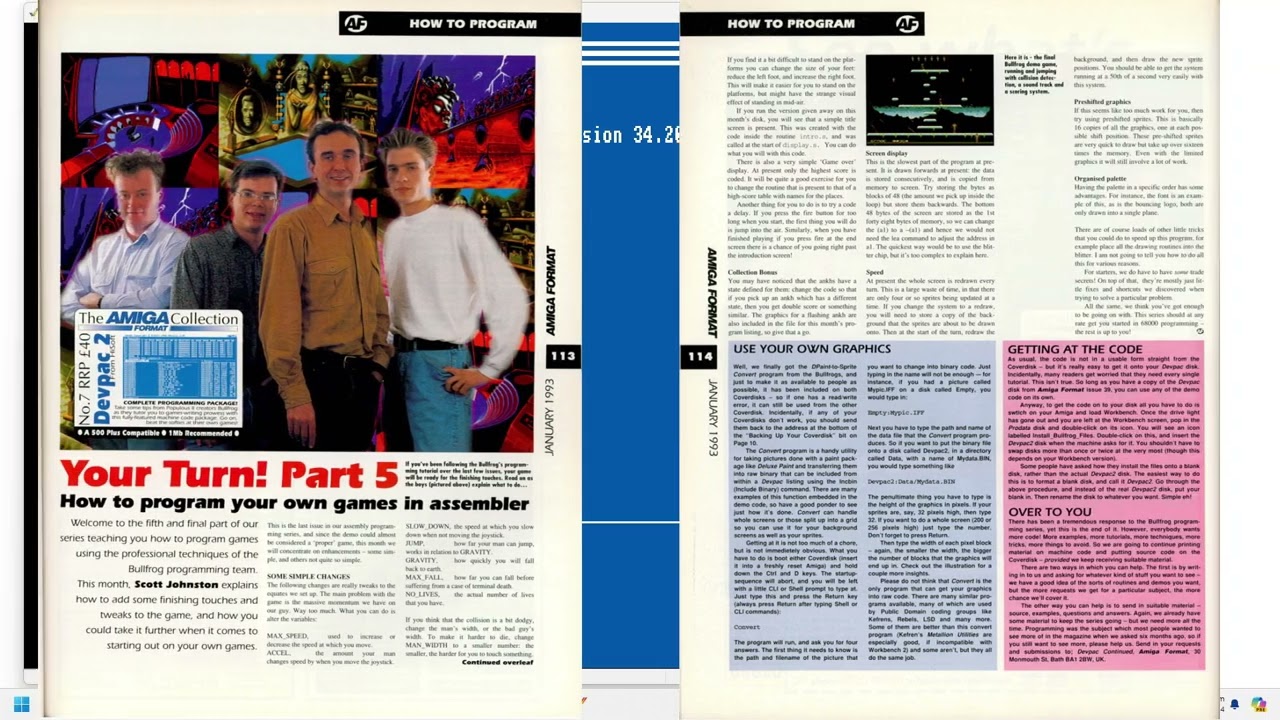 Amiga - Devpac assemble Amiga Format Bullfrog source code