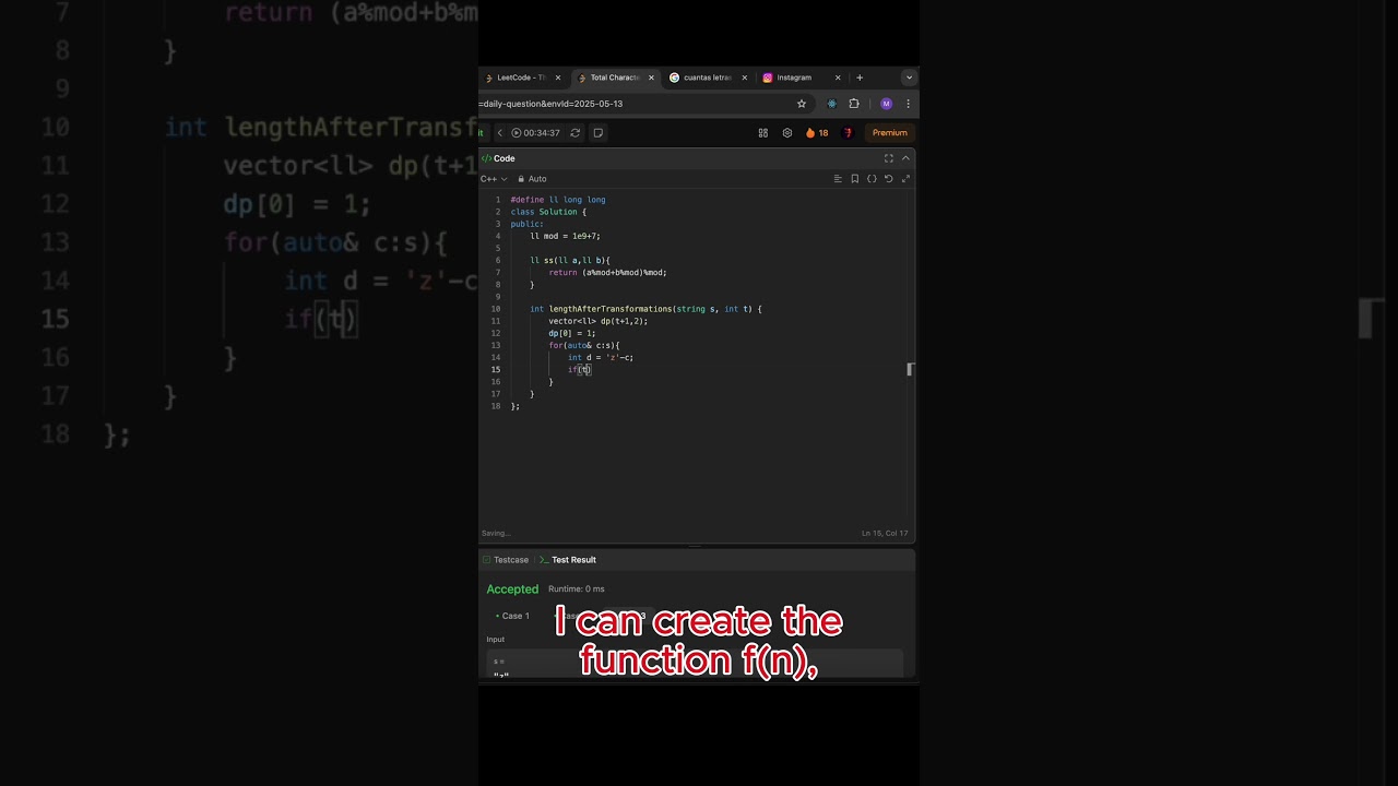 BEATING 88.18% in LEETCODE Problem of the Day #cppprogramming #leetcode #interviewquestions #coding
