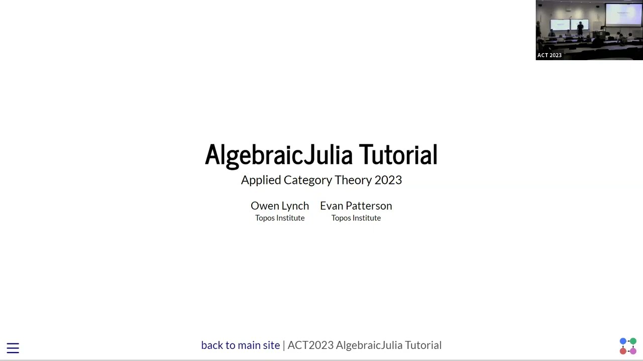 Evan Patterson - Tutorial AlgebraicJulia