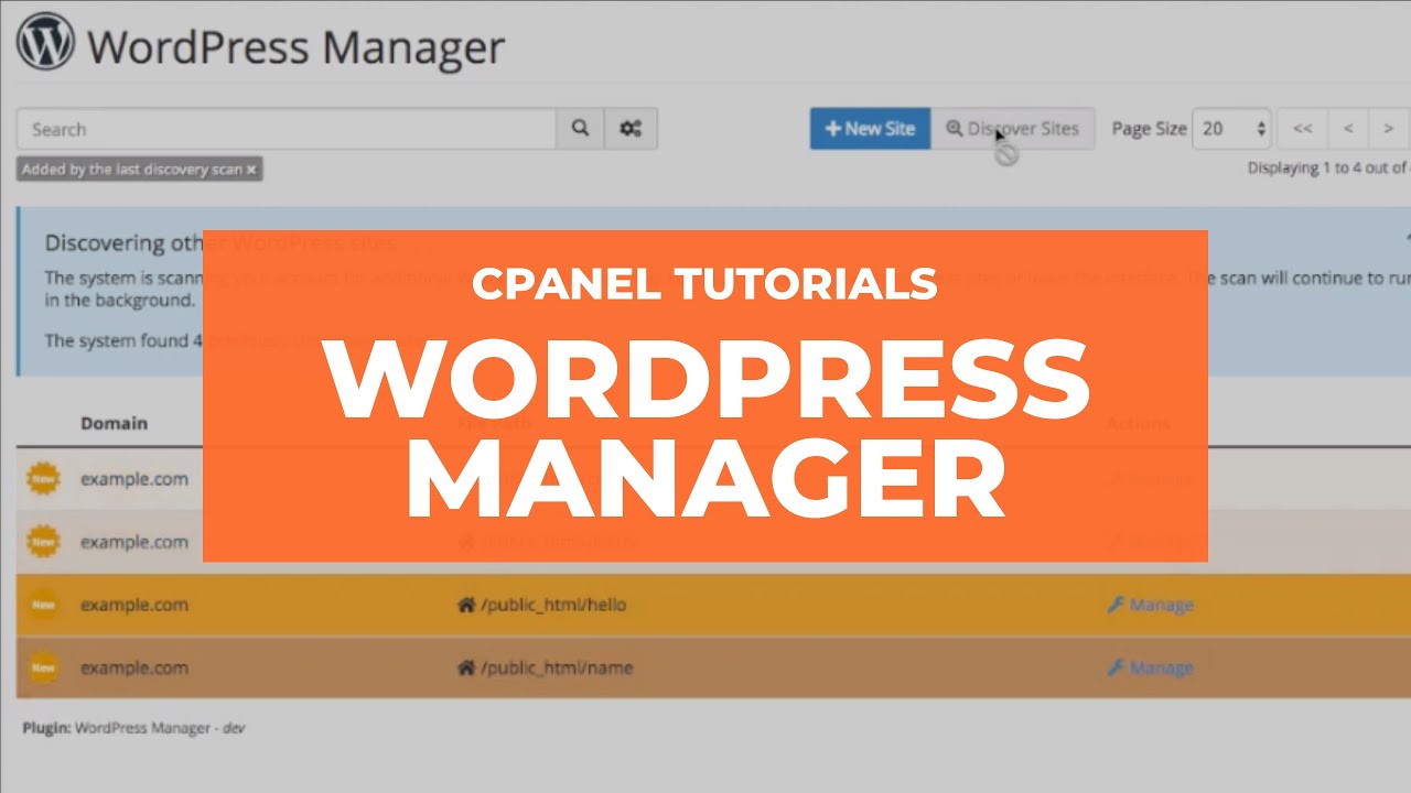 cPanel Tutorials - WordPress Manager