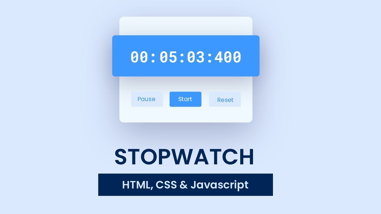 Stopwatch Using Javascript | With Free Source Code
