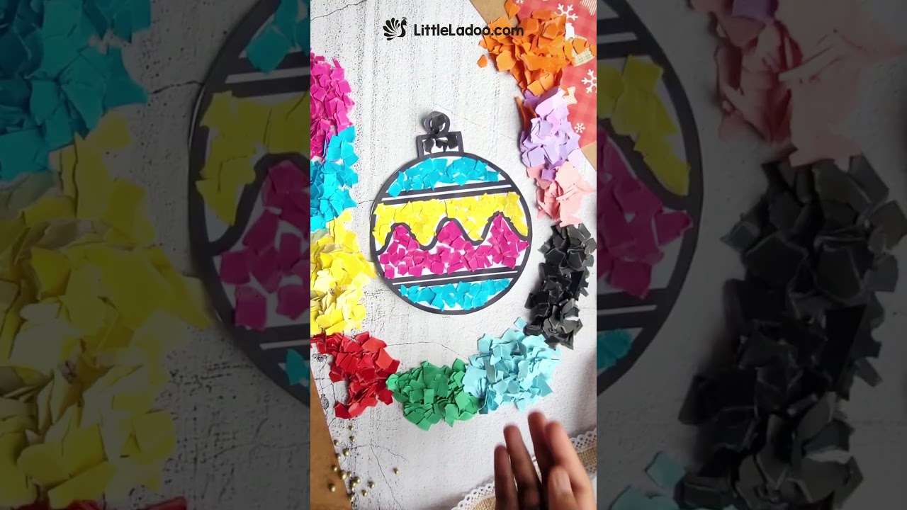 Christmas Torn Paper Crafts #christmascrafts