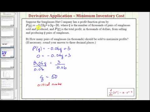 Ex: Derivative Application – Maximize Profit | Math Help from ...