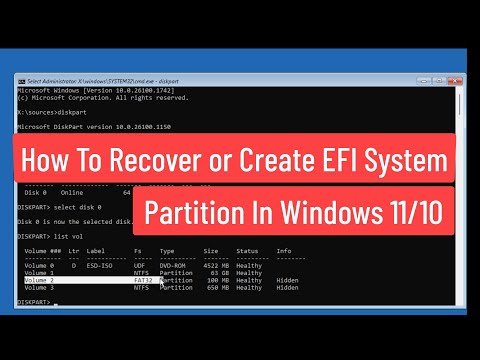 How To Recover or Create EFI System Partition In Windows 11/10