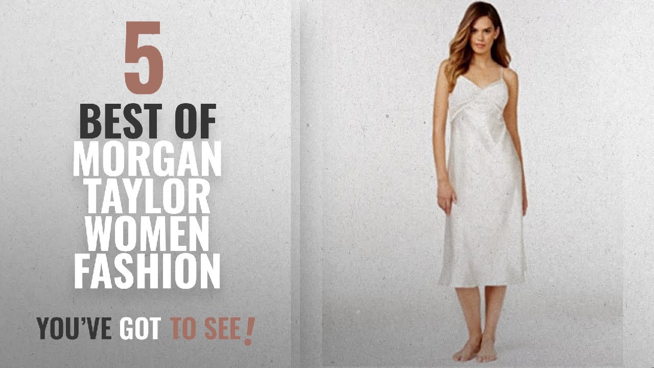 Morgan Taylor Women Fashion [2018 Best Sellers]: Morgan Taylor Satin Long Nightgown Ivory M