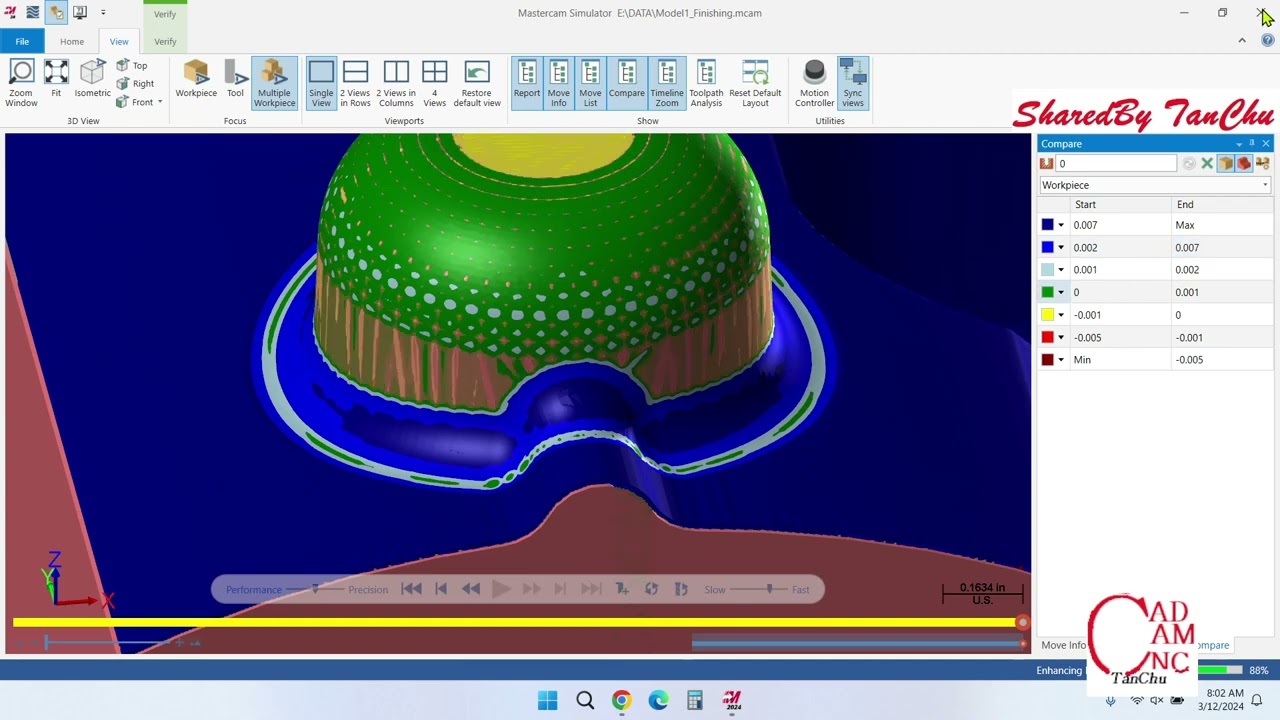 Mastercam Tutorial 2024 Surface Finishing  3D High Speed Radial